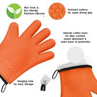China Customized Waffle Style Silicone Smoker BBQ Gloves Extreme Heat Resistant Waterproof Mitts for sale