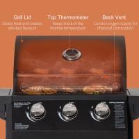 China Propane Gas BBQ Grill with 3 Burners and Two Foldable Shelves 26.8kg Outdoor Product for sale