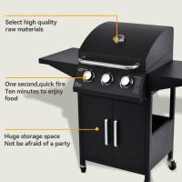 China Propane Gas BBQ Grill with 3 Burners and Two Foldable Shelves 26.8kg Outdoor Product for sale