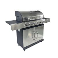 China High Pressure Protection Device 6 Burner Gas BBQ Grill with Side Burner Table Cabinet for sale