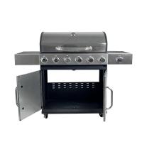 China High Pressure Protection Device 6 Burner Gas BBQ Grill with Side Burner Table Cabinet for sale
