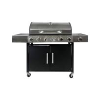 China High Pressure Protection Device 6 Burner Gas BBQ Grill with Side Burner Table Cabinet for sale