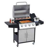 China Commercial Outdoor BBQ Gas Grill with Stainless Steel Construction and Side Bunner for sale