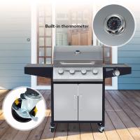 China Commercial Outdoor BBQ Gas Grill with Stainless Steel Construction and Side Bunner for sale