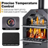 China Wood Fired Coal Charcoal Stove Pizza Maker Trolley for Outdoor Patio Cooking Area 49*35cm for sale
