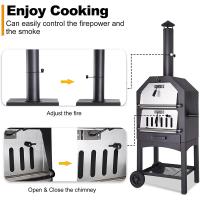 China Wood Fired Coal Charcoal Stove Pizza Maker Trolley for Outdoor Patio Cooking Area 49*35cm for sale