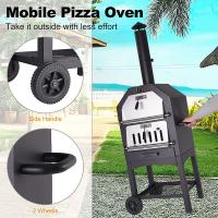 China Wood Fired Coal Charcoal Stove Pizza Maker Trolley for Outdoor Patio Cooking Area 49*35cm for sale