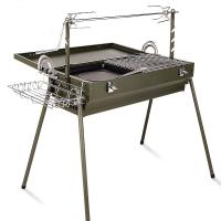 China Chrome Plated Rotating Skewer Suitcase Grill Perfect for Camping and Outdoor Cooking for sale
