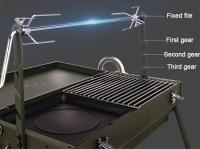 China Chrome Plated Rotating Skewer Suitcase Grill Perfect for Camping and Outdoor Cooking for sale
