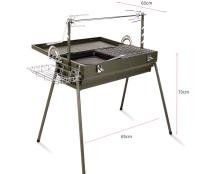 China Chrome Plated Rotating Skewer Suitcase Grill Perfect for Camping and Outdoor Cooking for sale