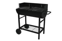 China Back to School Occasion Outdoor Portable BBQ Drum with Half Barrel Design and Wheels for sale
