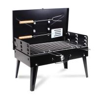 China Modern Style Black Camping Patio Foldable Barbecue Charcoal Portable Outdoor Grill BBQ for sale