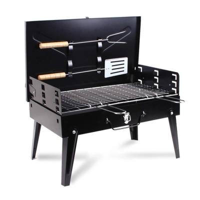 China Modern Style Black Camping Patio Foldable Barbecue Charcoal Portable Outdoor Grill BBQ for sale