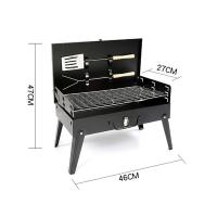 China Modern Style Black Camping Patio Foldable Barbecue Charcoal Portable Outdoor Grill BBQ for sale