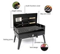 China Modern Style Black Camping Patio Foldable Barbecue Charcoal Portable Outdoor Grill BBQ for sale