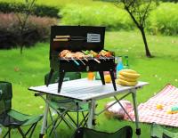 China Modern Style Black Camping Patio Foldable Barbecue Charcoal Portable Outdoor Grill BBQ for sale