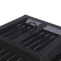 China 2 in 1 Outdoor Garden Charcoal Fire Pit Brazier with Square Barbecue 46.5*46.5*347cm for sale