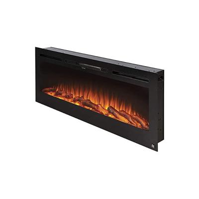 China Black 50 Inch Wall Mounted Electric Fireplace 9 Colors Flame and Indoor Heater Included for sale