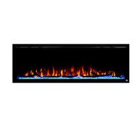 China Black 50 Inch Wall Mounted Electric Fireplace 9 Colors Flame and Indoor Heater Included for sale