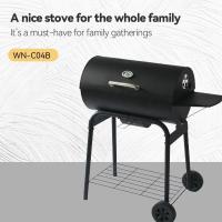 China Smokeless Barrel Smoker BBQ Grill with Piezoelectric Ignition and Convenient Table for sale