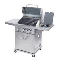 China Custom Stainless Steel 4 Burner Outdoor BBQ Grill GAS AND Charcoal Grill for Outdoor for sale