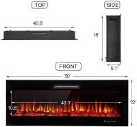 China Electric Fireplace Heater WN-D60 Industrial Style Wall Mounted Kamin 9 Flame Colors for sale