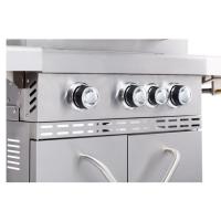 China Custom Stainless Steel 4 Burner Outdoor BBQ Grill GAS AND Charcoal Grill for Outdoor for sale