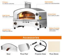 China 12 Inch Outdoor Backyard Pizza Maker with Stainless Steel Propane Gas Oven Durable for sale