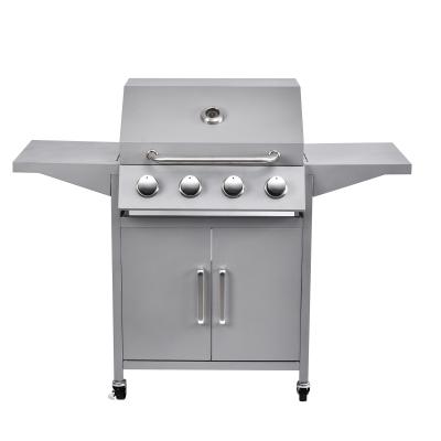 China Metal Type Steel Portable 4 Burner Gas Bbq Grill for Commercial Smokeless Cooking for sale