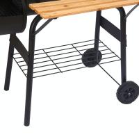 China Chrome Plated Customizable Trolley Double Oven Drawer Charcoal Pellet Rotisserie BBQ Grill for sale