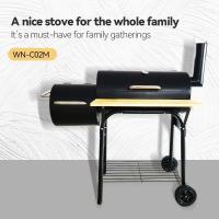 China Chrome Plated Customizable Trolley Double Oven Drawer Charcoal Pellet Rotisserie BBQ Grill for sale