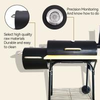 China Chrome Plated Customizable Trolley Double Oven Drawer Charcoal Pellet Rotisserie BBQ Grill for sale