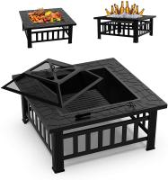 China Outdoor Heating Square Fire Pit 32 Inch for Patio Backyard Garden High Satisfaction for sale