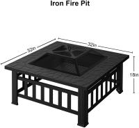 China Outdoor Heating Square Fire Pit 32 Inch for Patio Backyard Garden High Satisfaction for sale