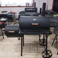 China Stainless Steel Double Barrel Smoker BBQ Grill with Big Body and Large Cooking Area for sale