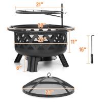 China Directly Sell 30 Inch Steel Fire Pits for BBQ and Warmer Product Size 75.2*75.2*58.4 cm for sale