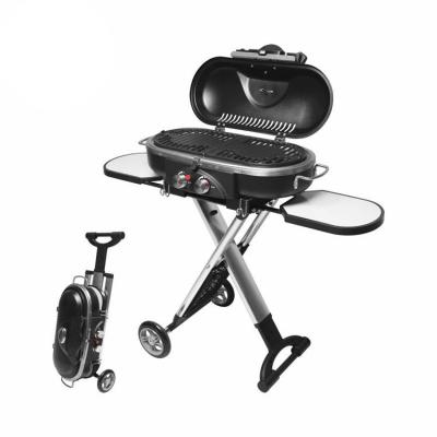 China Portable Foldable Gas Electronic Camping Outdoor Barbecue BBQ Gas Grills with Trolley for sale