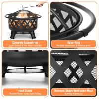 China Directly Sell 30 Inch Steel Fire Pits for BBQ and Warmer Product Size 75.2*75.2*58.4 cm for sale