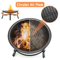 China 26 inch fire pits for outdoor camping smokeless round wood burning 66*66*42 cm stocked for sale