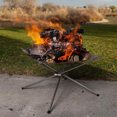 China Bonfire Fire Stands Portable Stainless Steel Frame for Camping and Picnic Wood Burning for sale