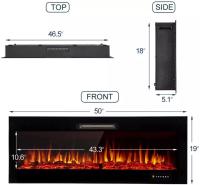 China Versatile Safe Electric Fireplace Heater 50 inch 9 Colors Flame Dimplex Mirror Heater for sale