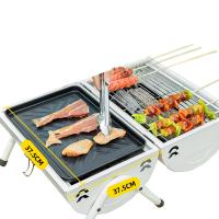 China Powder Coated Steel Barrel Rotisserie Kitchen BBQ Charcoal Grill for Outdoor Picnics for sale