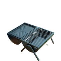China Powder Coated Steel Barrel Rotisserie Kitchen BBQ Charcoal Grill for Outdoor Picnics for sale