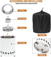 China 15*15*16cm Smokeless Stainless Steel Tabletop Wood Pellet Stove with Foldable Legs for sale