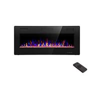 China Wall Mounted Indoor Electric Fireplace Heater with 750-1500W Power Output and Black Finish for sale