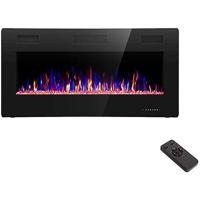 China Wall Mounted Indoor Electric Fireplace Heater with 750-1500W Power Output and Black Finish for sale