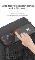 China Fashion Bladeless PTC Metal Mesh Digital Touch Button Smart Remote Control Fan Heater for sale