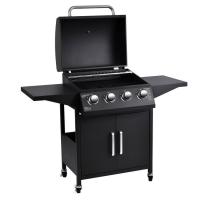 China 132*55*109 cm Backyard 4 Bunners Outdoor Griddle Propane Gas Grill with Side Shelf for sale
