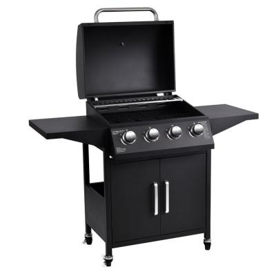 China 132*55*109 cm Backyard 4 Bunners Outdoor Griddle Propane Gas Grill with Side Shelf for sale