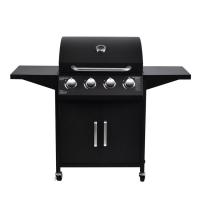China 132*55*109 cm Backyard 4 Bunners Outdoor Griddle Propane Gas Grill with Side Shelf for sale